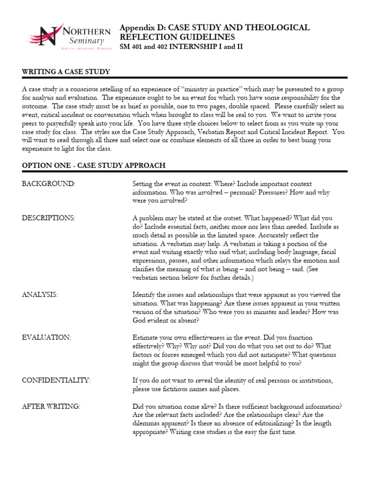 Case Study and Theological Reflection Guidelines | PDF | Experience ...