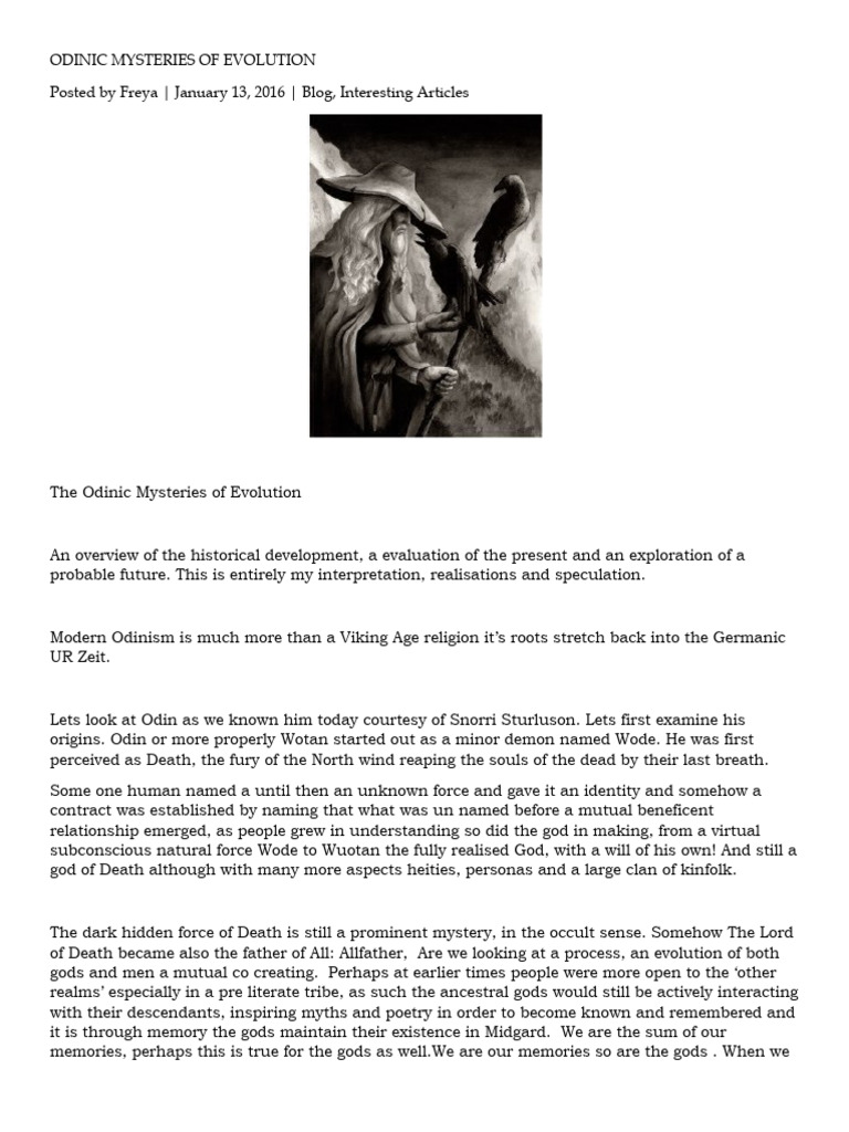 Odinic Mysteries of Evolution | Download Free PDF | Heathenry (New ...