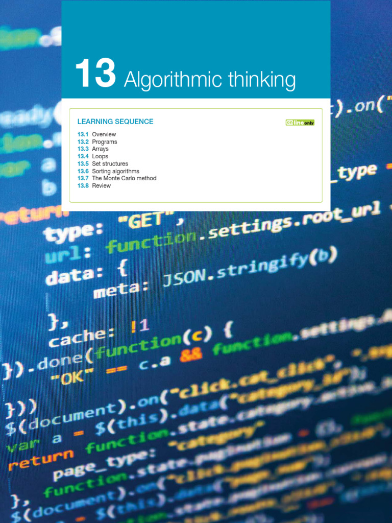 13 Algorithmic Thinking | Download Free PDF | Boolean Data Type | Control Flow