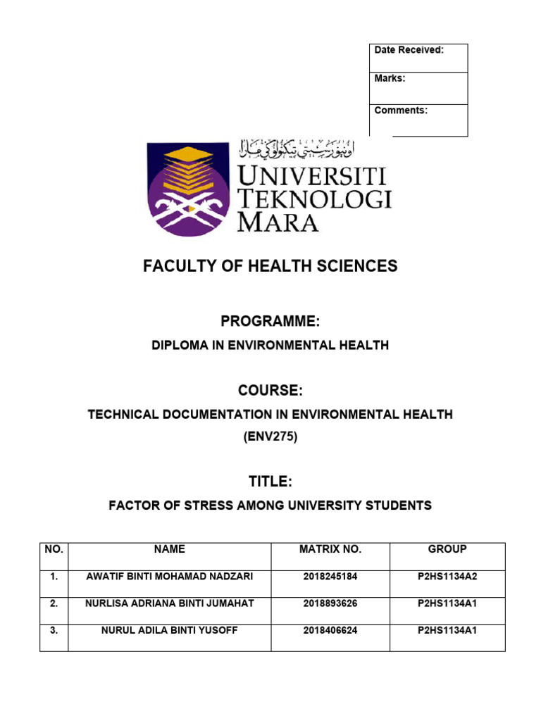 Env 275 | PDF | Stress (Biology) | Survey Methodology