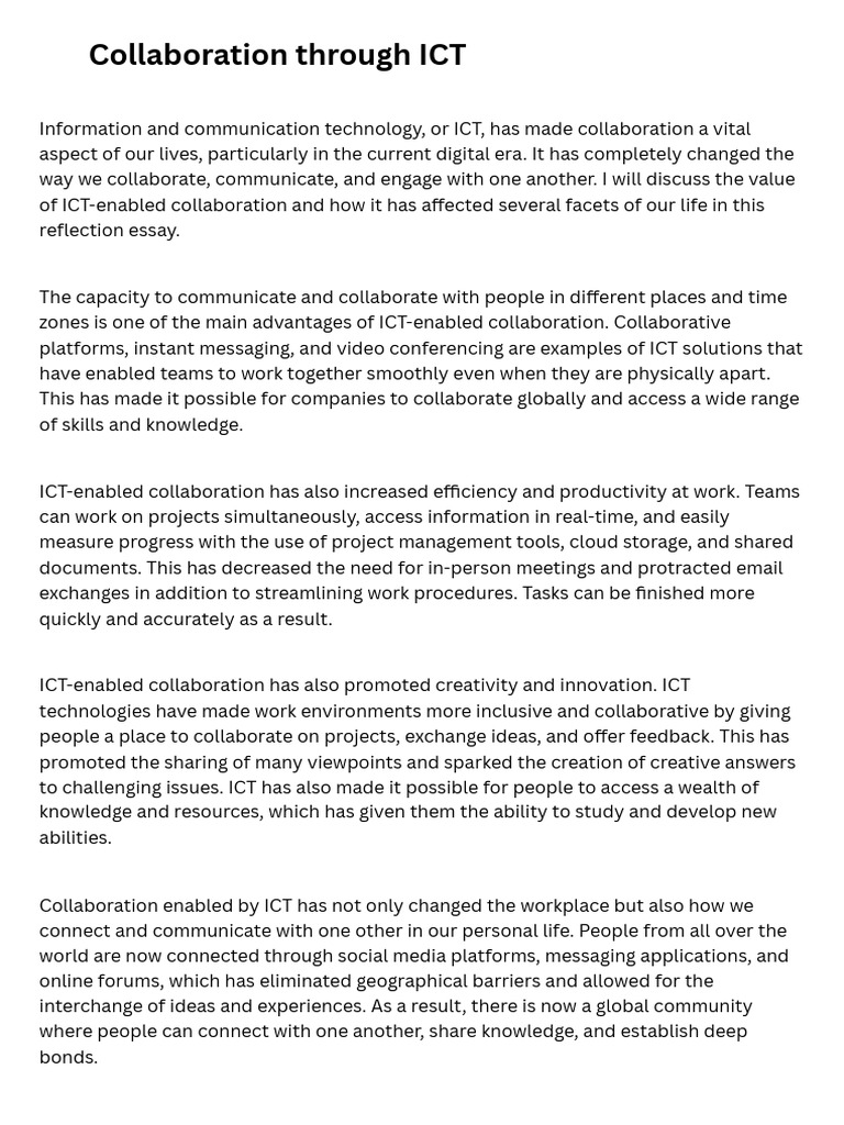 Collaboration Through ICT | PDF