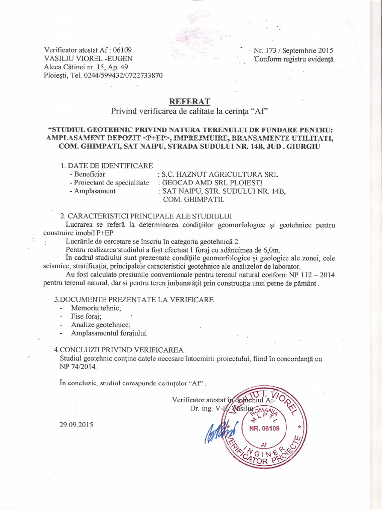 Studiu Geo Teren Hala | PDF