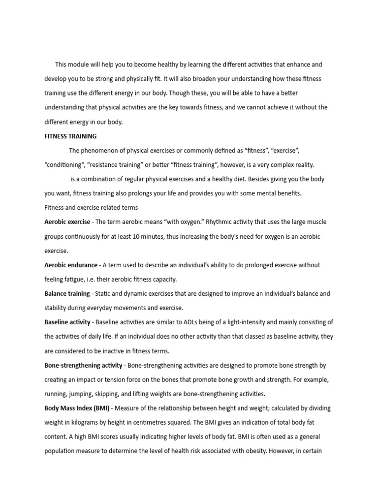 Pathfit 2 Module | PDF | Physical Fitness | Strength Training