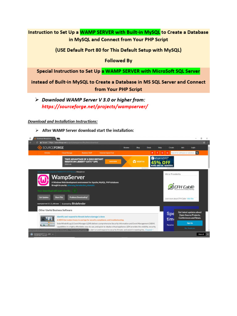 WAMPwith MSSQLServer Set Up Instructions | PDF | Microsoft Sql Server ... WAMPwith MSSQLServer Set Up Instructions | PDF | Microsoft Sql Server ...