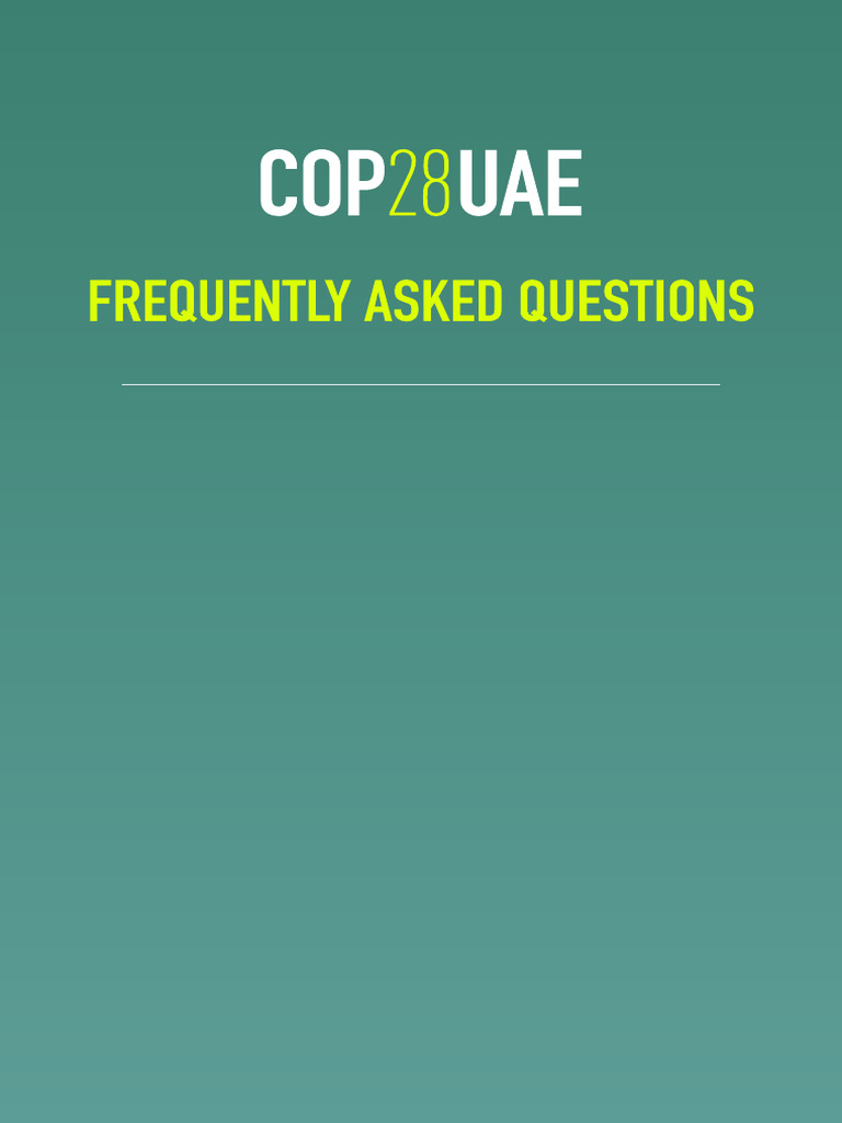 Cop28 Uae Faq List | PDF