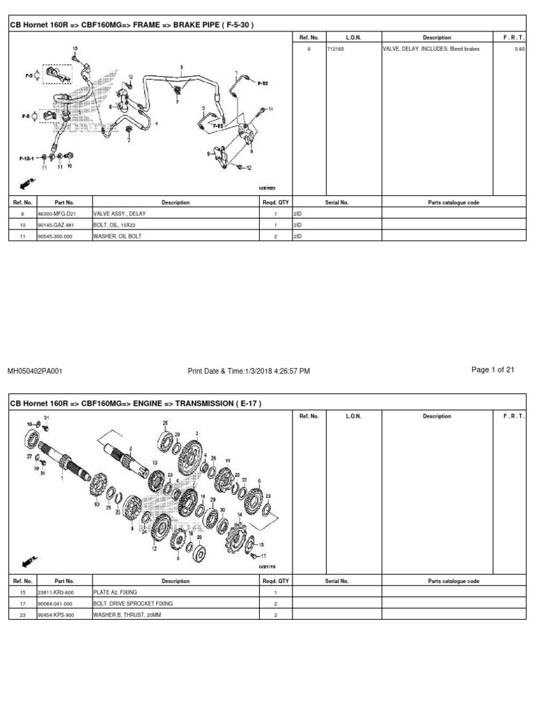Honda Hornet | PDF | Screw | Vehicle Technology