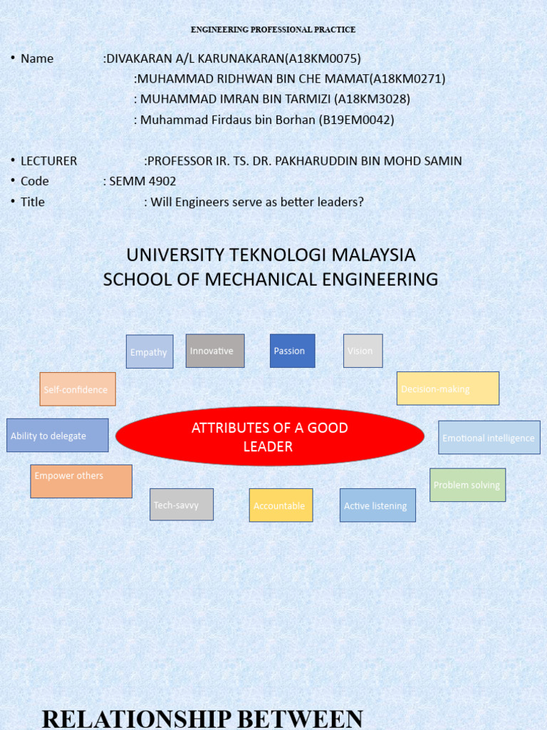 Engineering Professional Practice Presentation (1) | PDF | Leadership | Decision Making