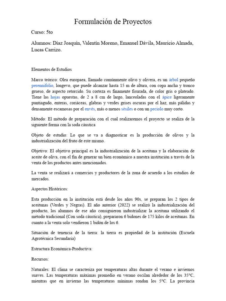 Proyecto Definitivo, Adictos 2.0 | PDF | Aceite de oliva | Aceituna