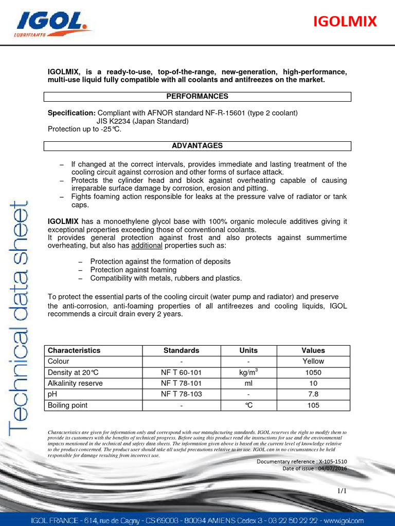tds20 20igolmix20 2020162004200720gb20nv1 | PDF | Chemical Substances ...