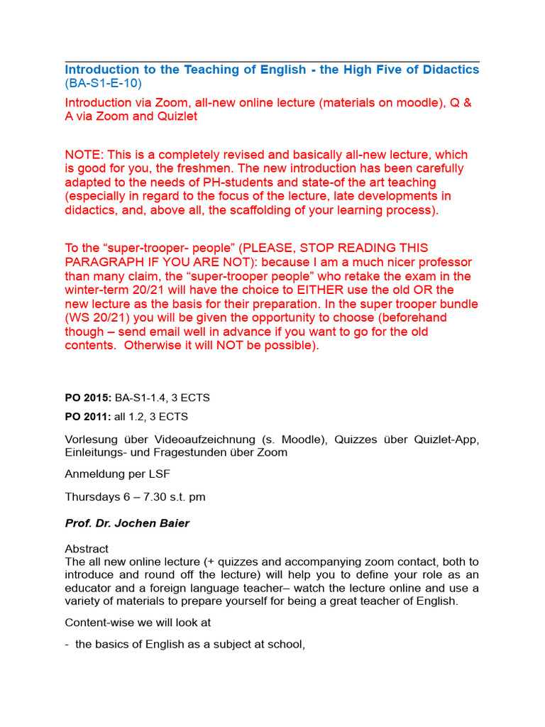 Teaching - Description - and - Overview - Final 3 | PDF | Learning