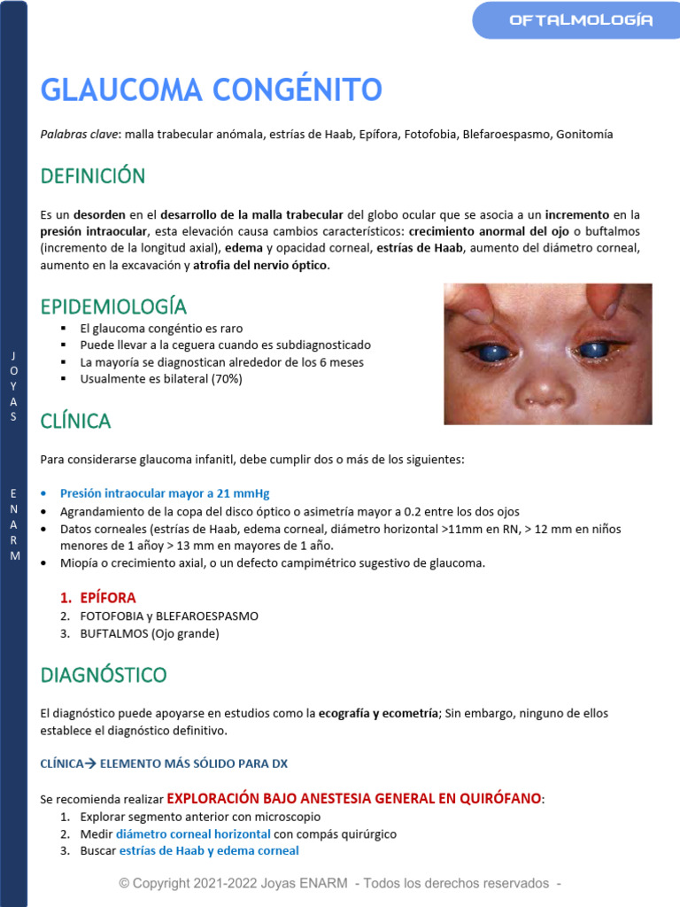Glaucoma Congénito | PDF | Glaucoma | Ojo humano