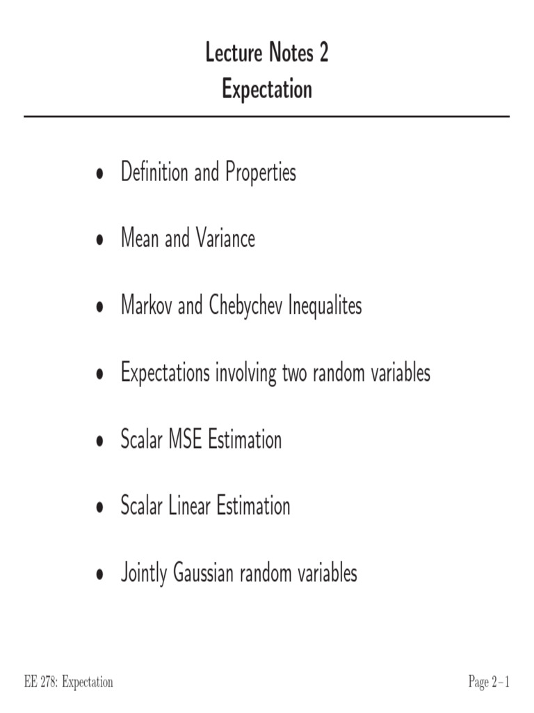 Lect 02 | PDF | Mean Squared Error | Expected Value