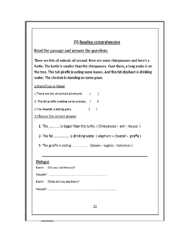 Comprehension & Dialogue 5 | PDF