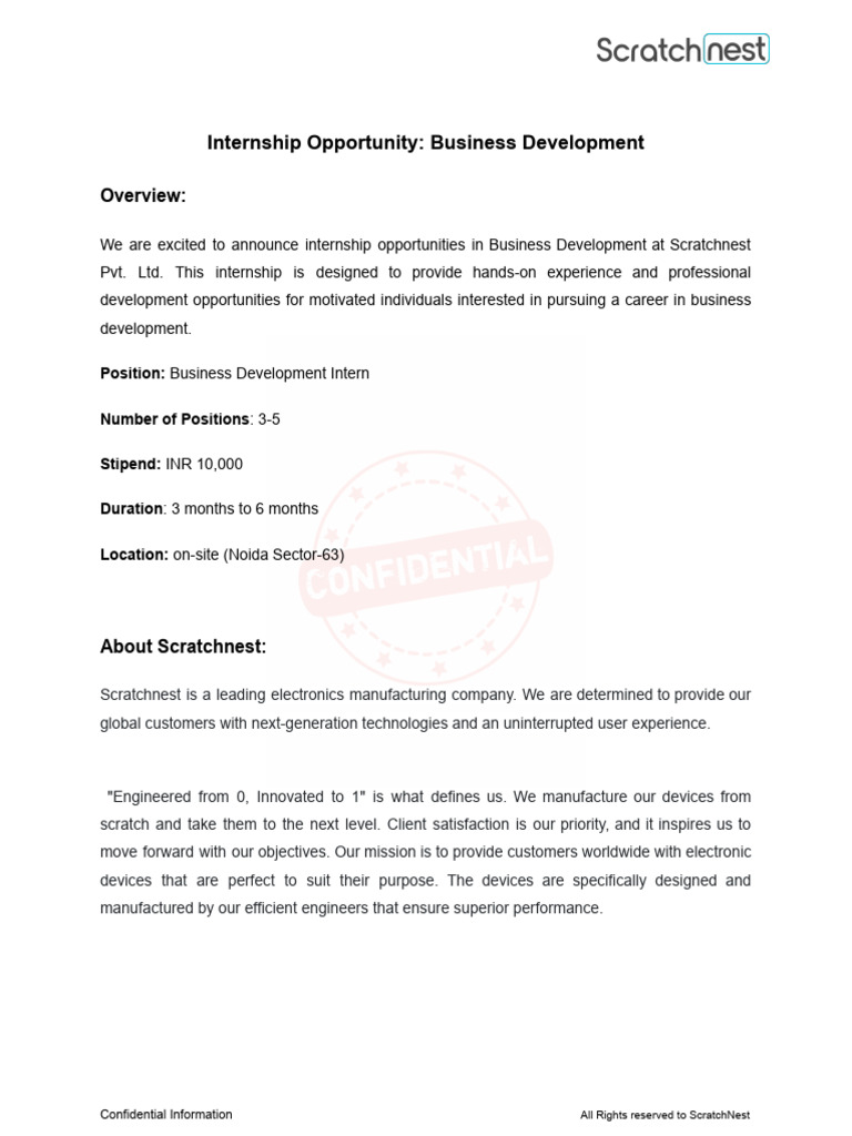 Internship Opportunity_ Business Development | PDF | Internship | Job Hunting