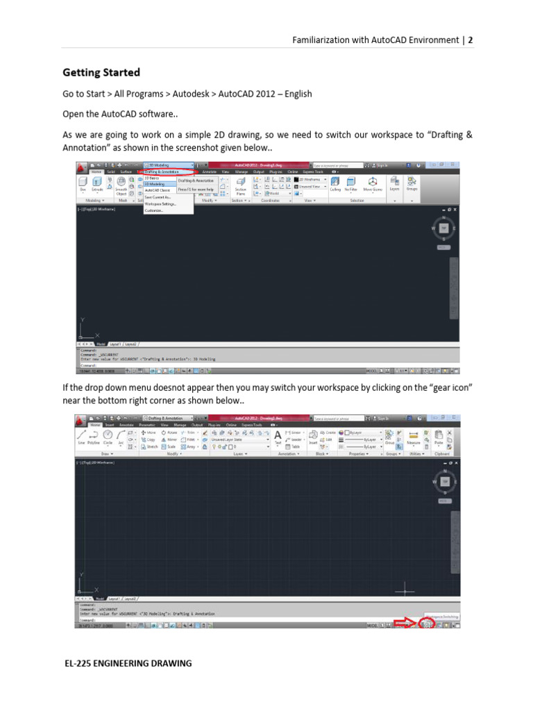 Lab 01 ED | PDF | Cartesian Coordinate System | Auto Cad