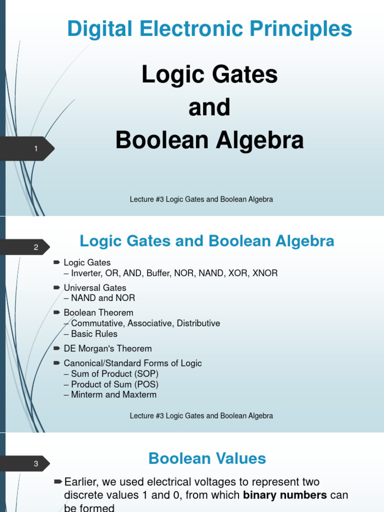 Lecture #3 - Logic Gates and Boolean Algebra | PDF | Boolean Algebra ... Lecture #3 - Logic Gates and Boolean Algebra | PDF | Boolean Algebra ...