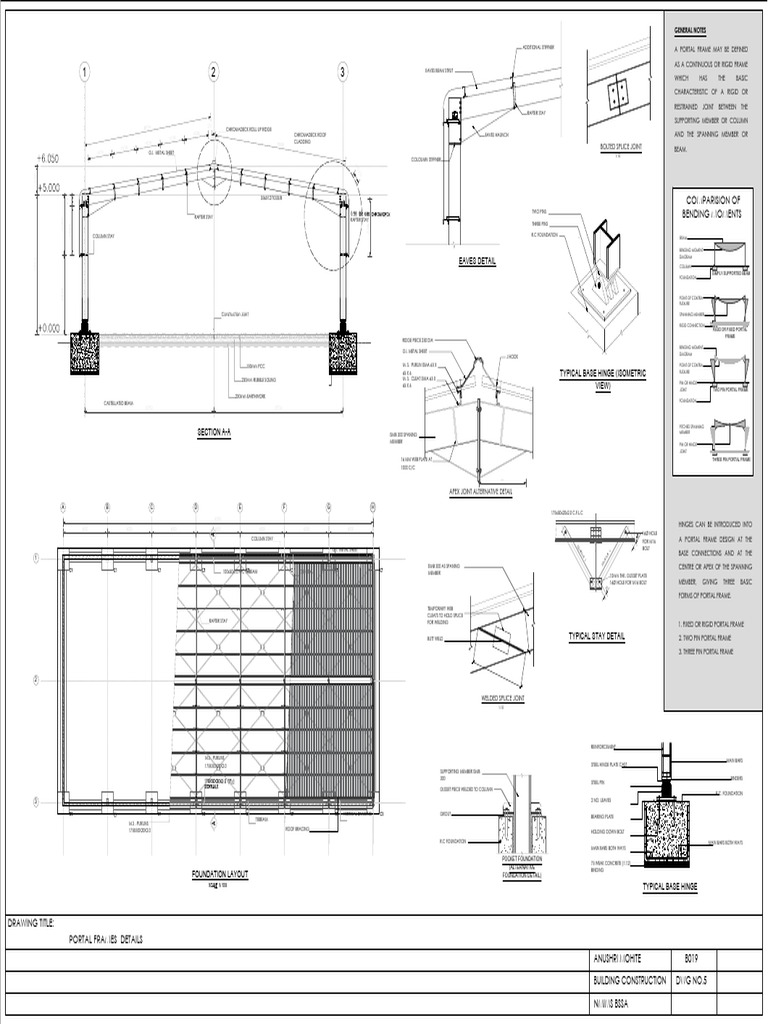 Portal Frame Construction Details | PDF | Architectural Design ...