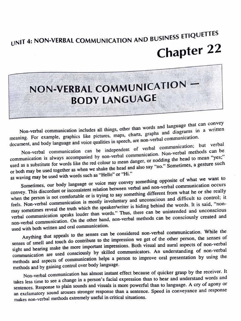Business Com Unit 4 | PDF | Nonverbal Communication | Communication