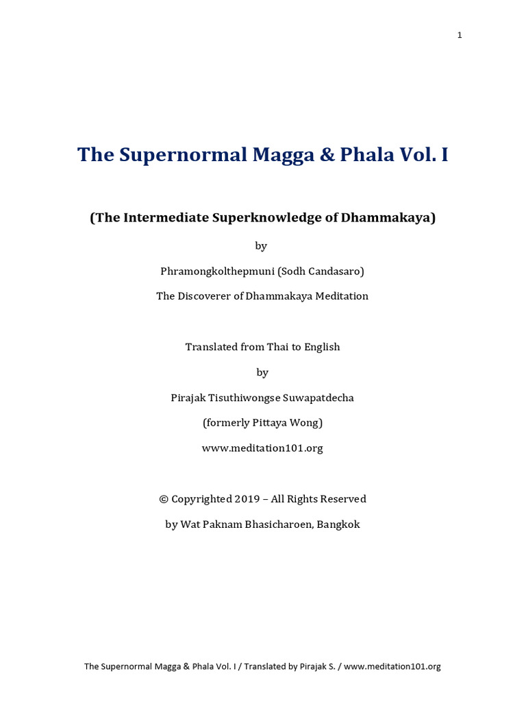 A4 Size Vol 1 Supernormal Magga & Phala | PDF