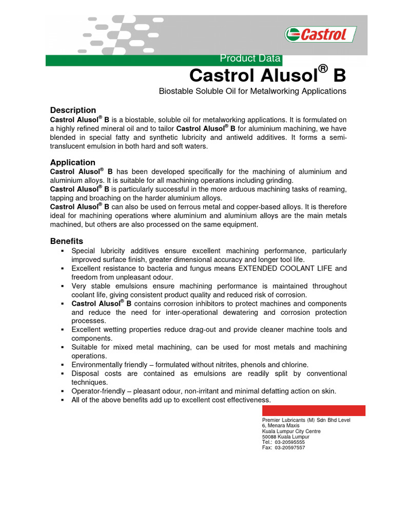 Alusol B | PDF | Machining | Metalworking