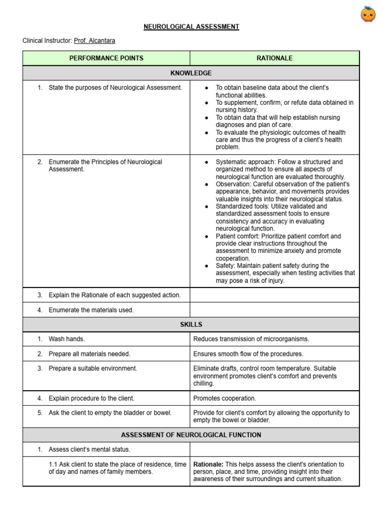 Neurological Assessment Guidelines | PDF | Pulse | Anatomical Terms Of ...