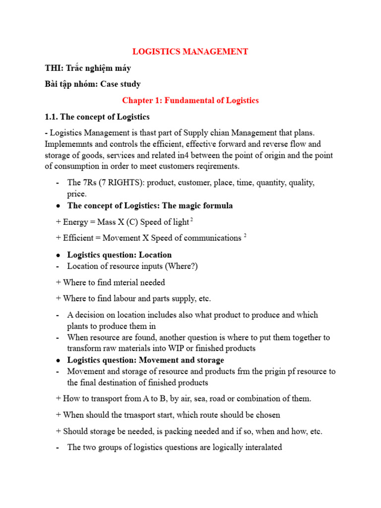 Logistics Management | PDF