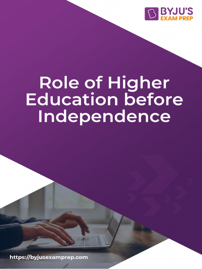 Role of Higher Education Before Independence Eng File 49 | PDF ...