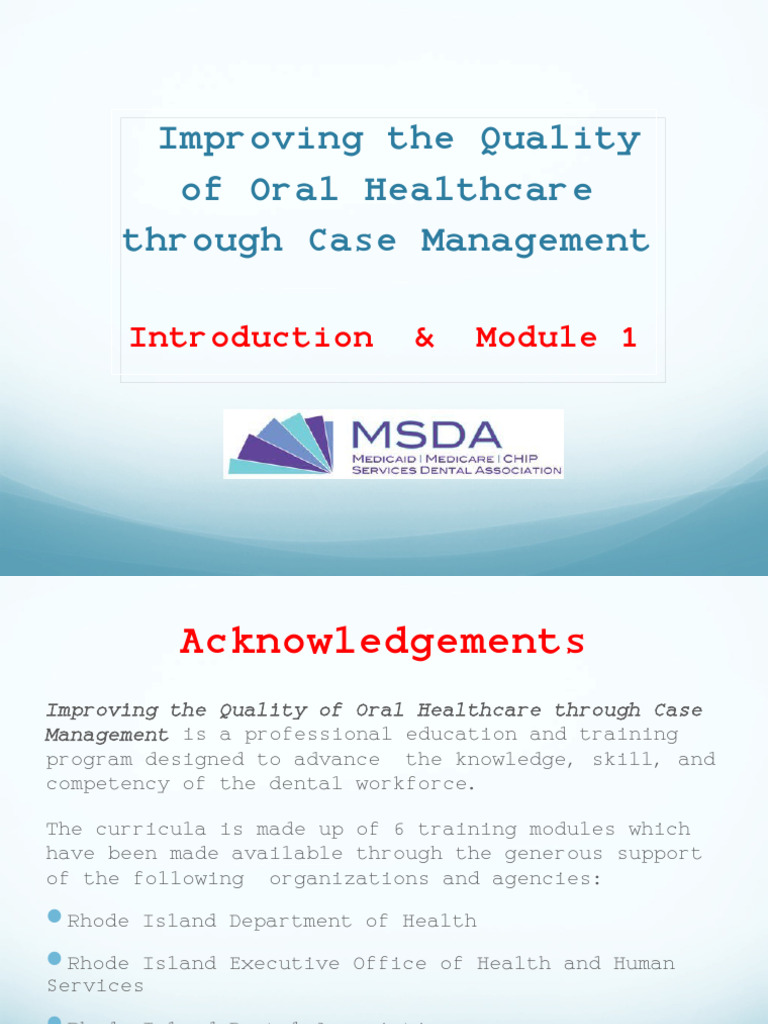 QI - CM - Module 1 | PDF | Health Care | Dentistry