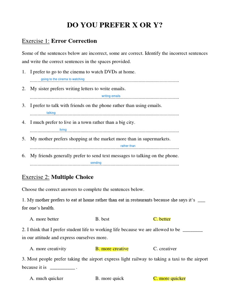 Do You Prefer X or y | PDF | Human Communication