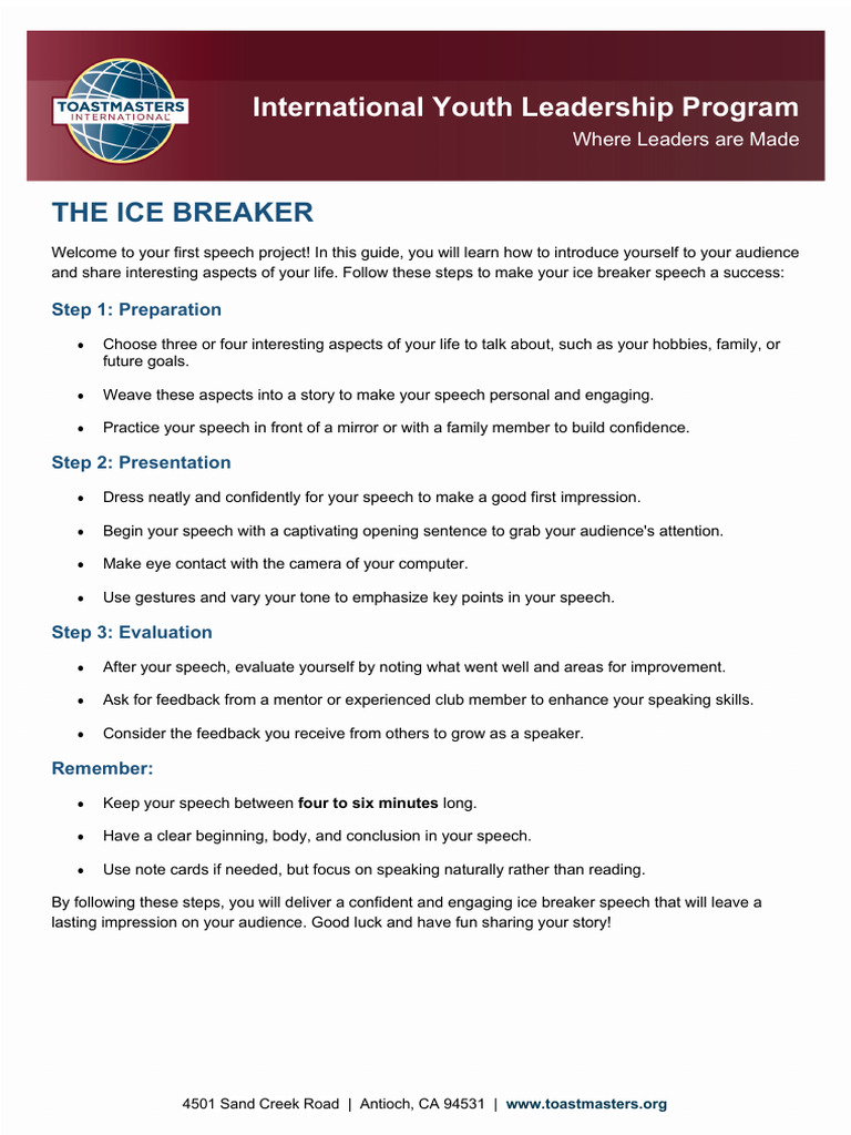 IYLP Ice Breaker Instructions | PDF