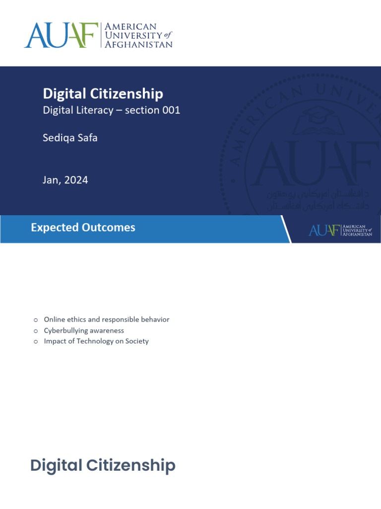 Lec 12-Digital Citizenship | PDF | Cyberbullying | Behavior