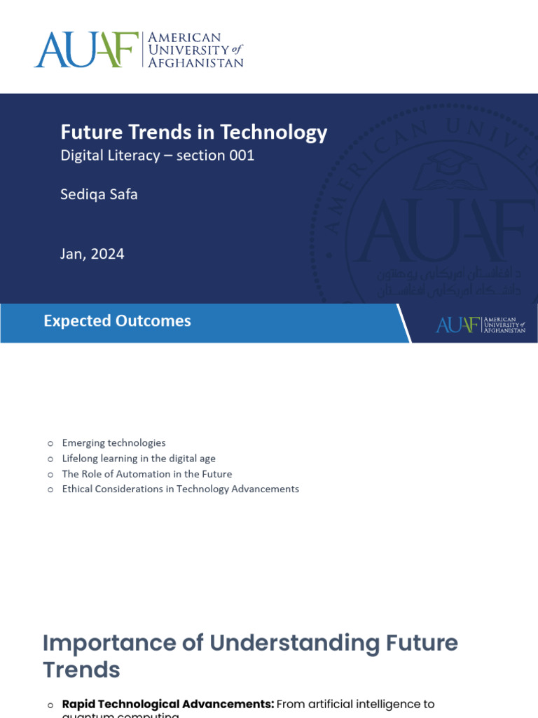 Lec 13 - Future Trends in Technology | PDF | Automation | Artificial ...