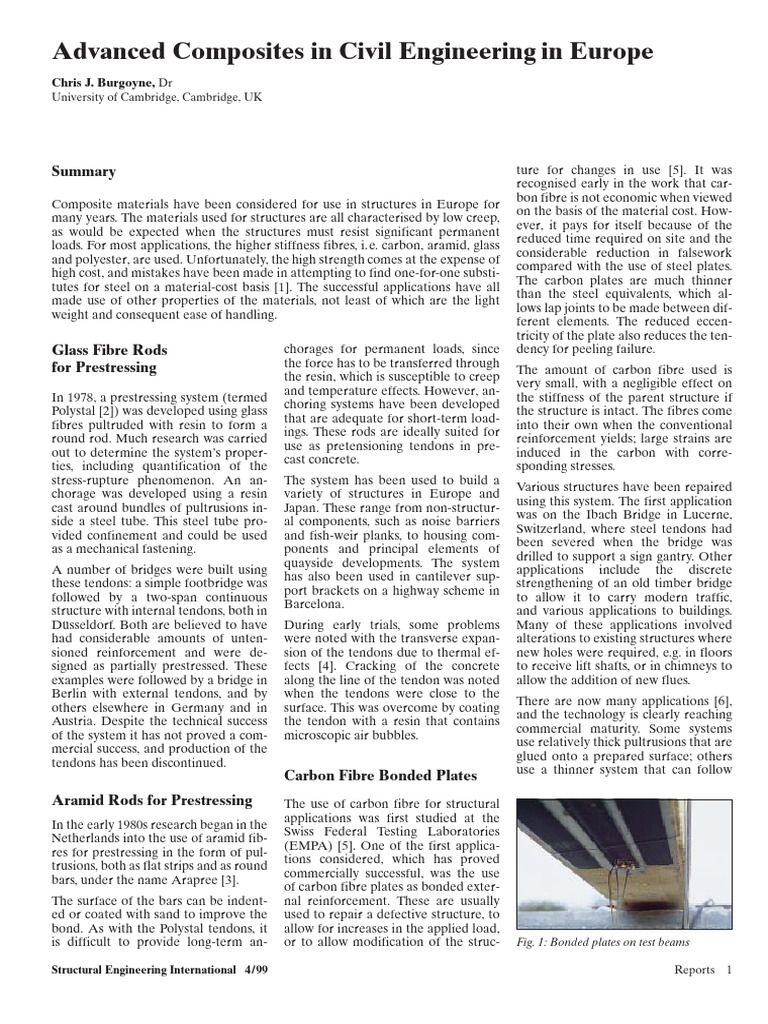 STR IABSE Burgoyne | PDF | Fibre Reinforced Plastic | Composite Material