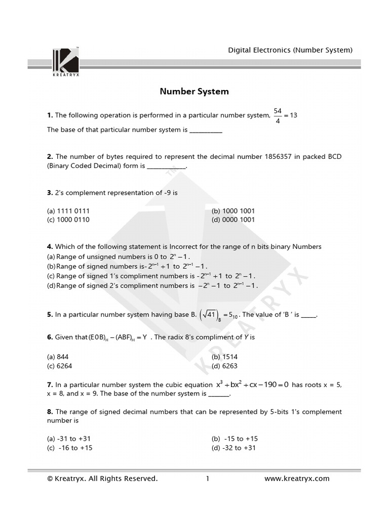 Number Systems Pdf Binary Coded Decimal Theory Of Computation
