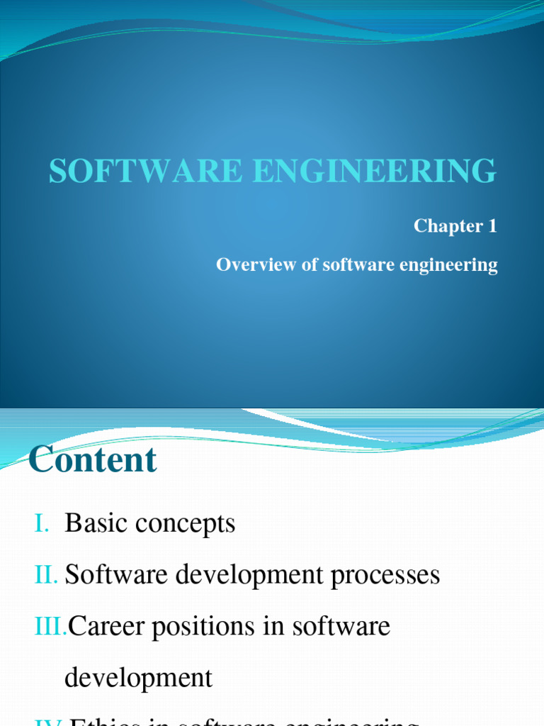SE Ch1 - Overview | PDF | Software Development Process | Software