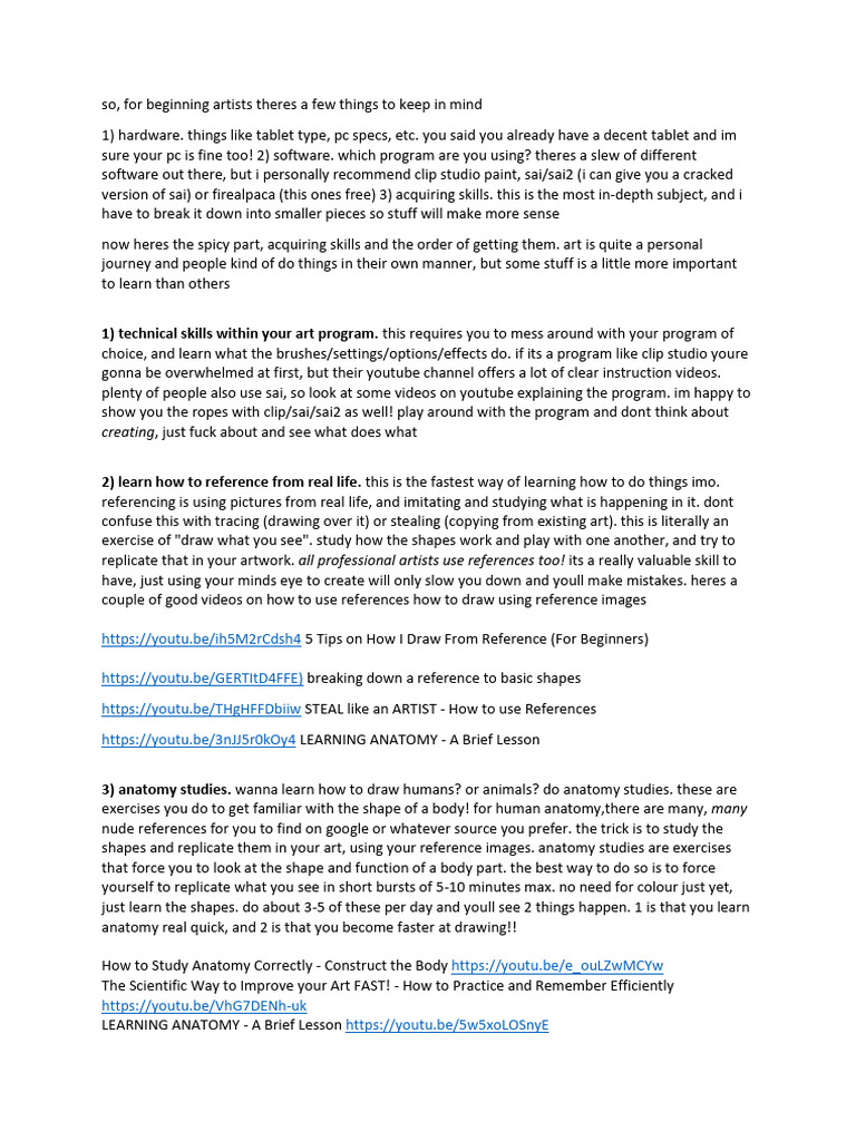 A Short Beginners Guide To Art or SMTH | PDF | Color | Anatomy