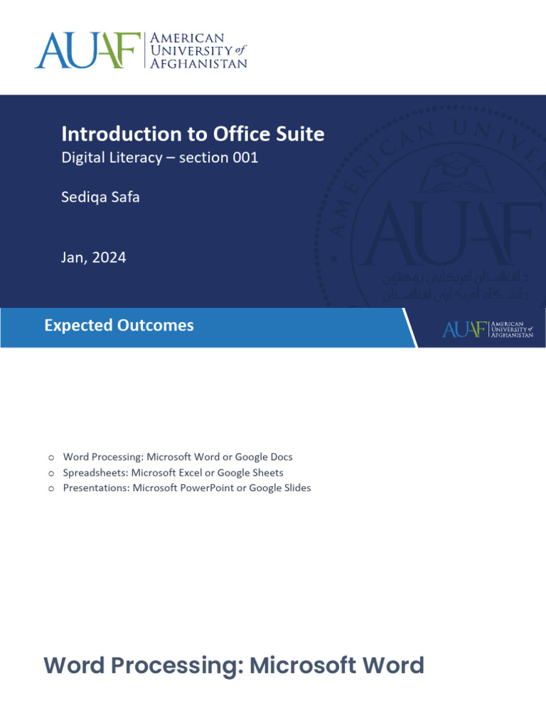 Office Suite Overview: Word, Excel, PowerPoint | PDF | Microsoft Excel ...
