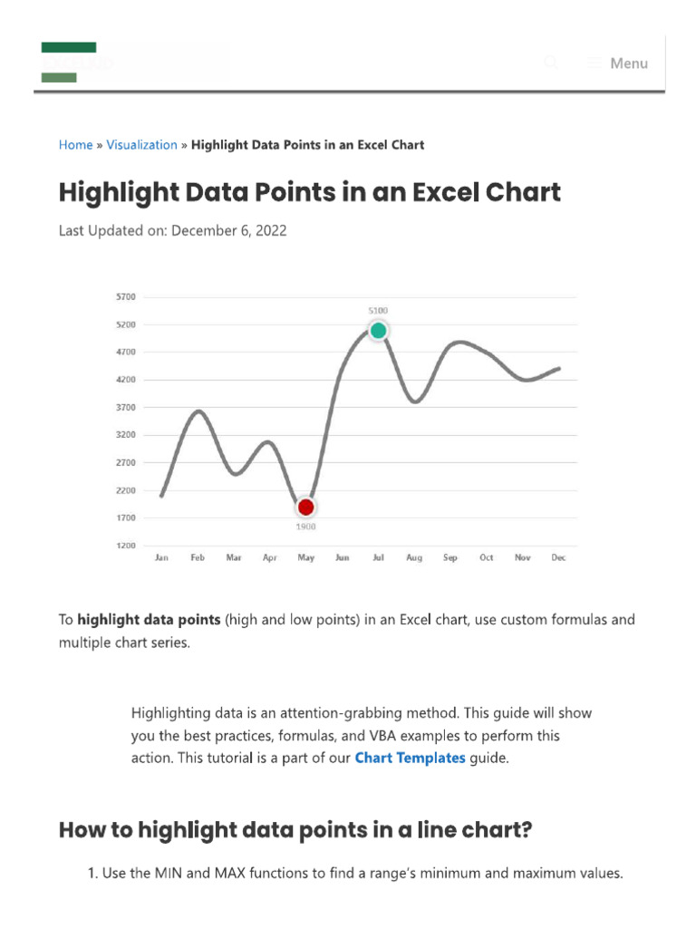 Highlight Data Points in An Excel Chart Steps2 | PDF