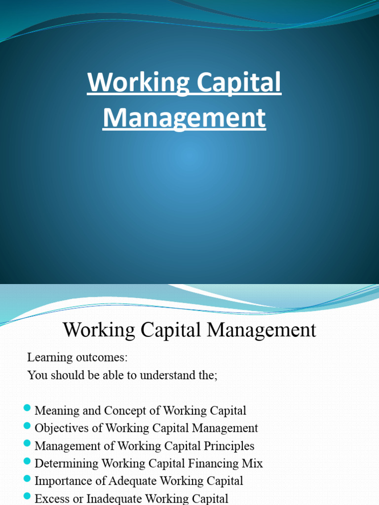 Working Capital Management - Topic 2 | PDF | Working Capital ...