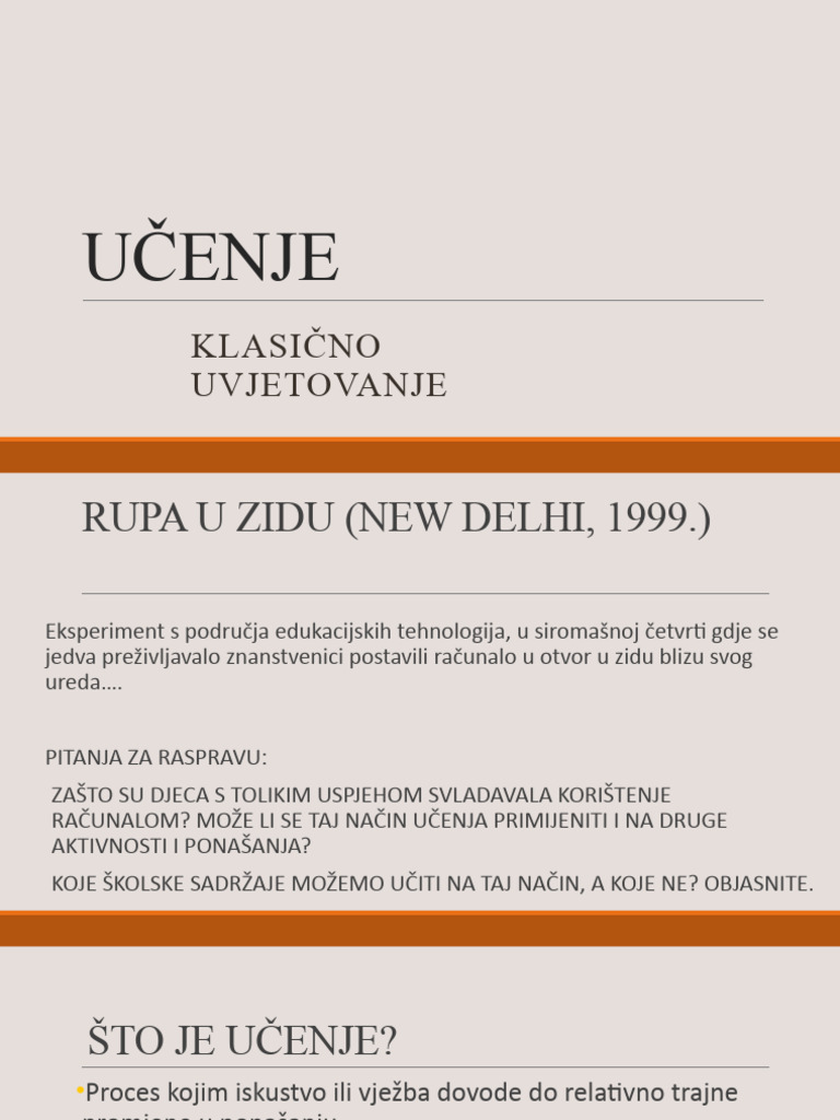 Učenje - Klasično Uvjetovanje | PDF