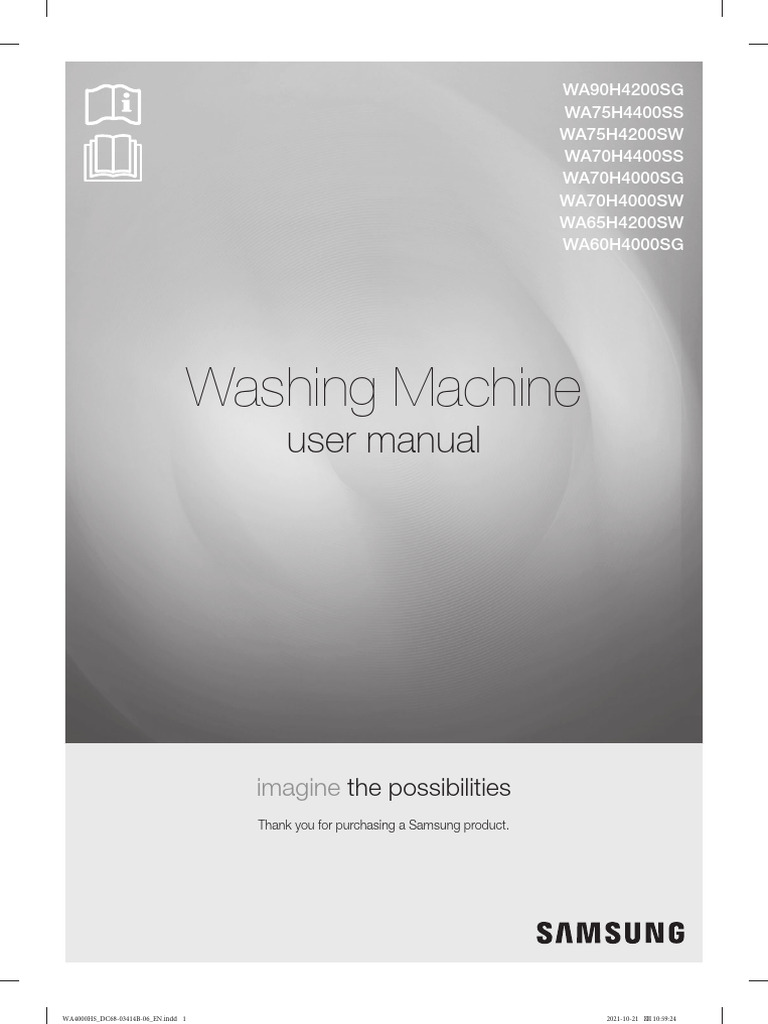 Wa4000hs DC68-03414B-06 en 20211021 | PDF | Washing Machine | Laundry
