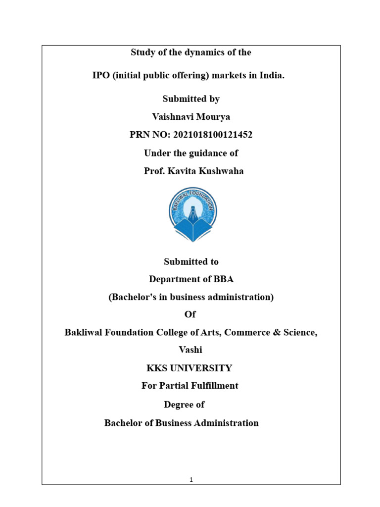Final Black Book | PDF | Initial Public Offering | Investing