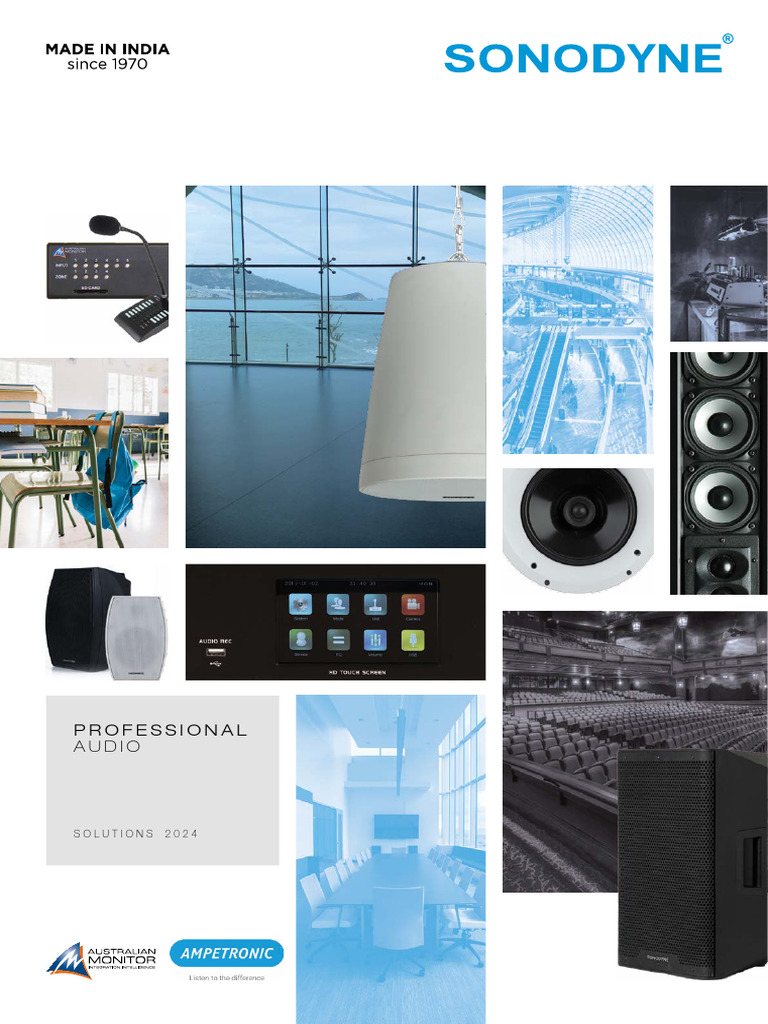 Sonodyne Solutions Catalogue - 2024 | PDF | Loudspeaker | Microphone