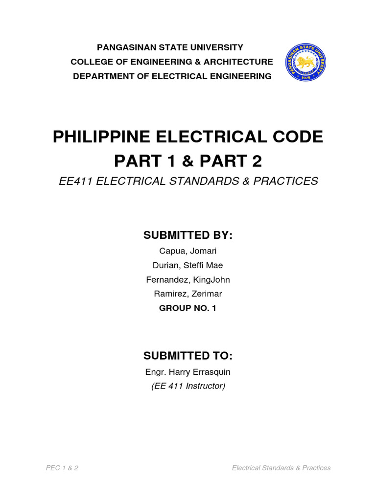 Group 1 Pec | PDF | Electrical Wiring | Safety