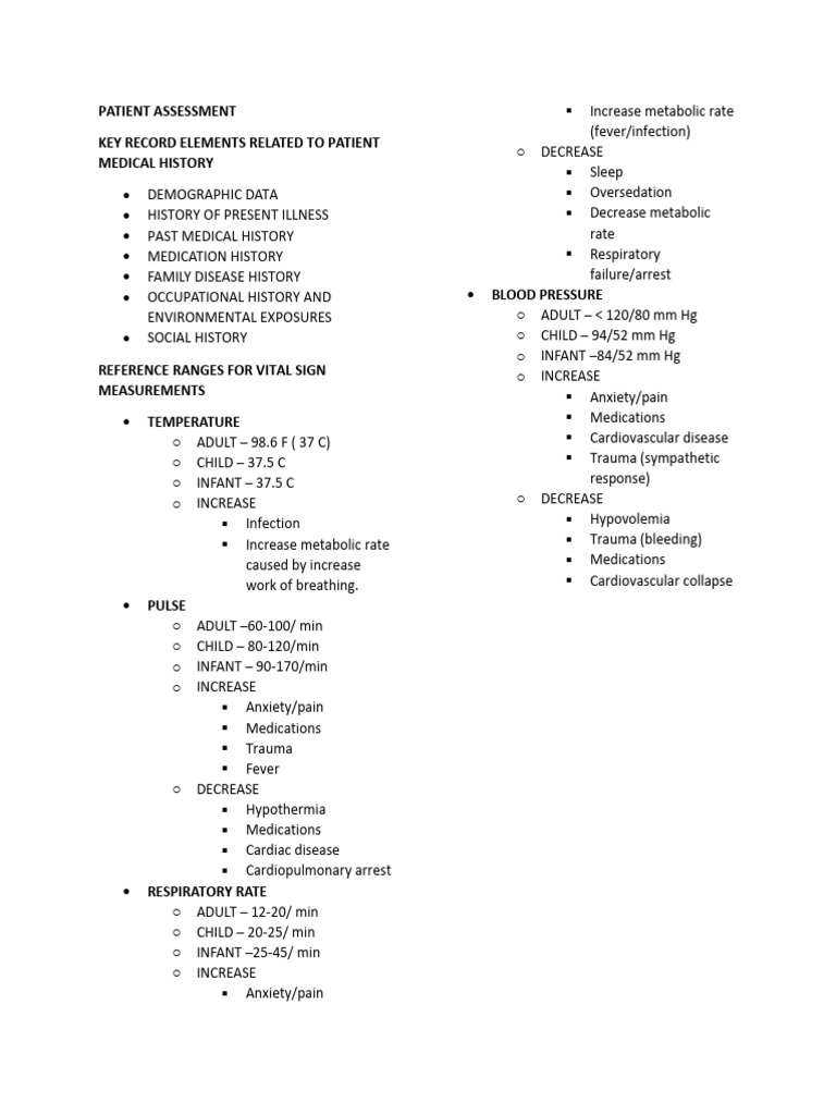 Patient Assessment | PDF