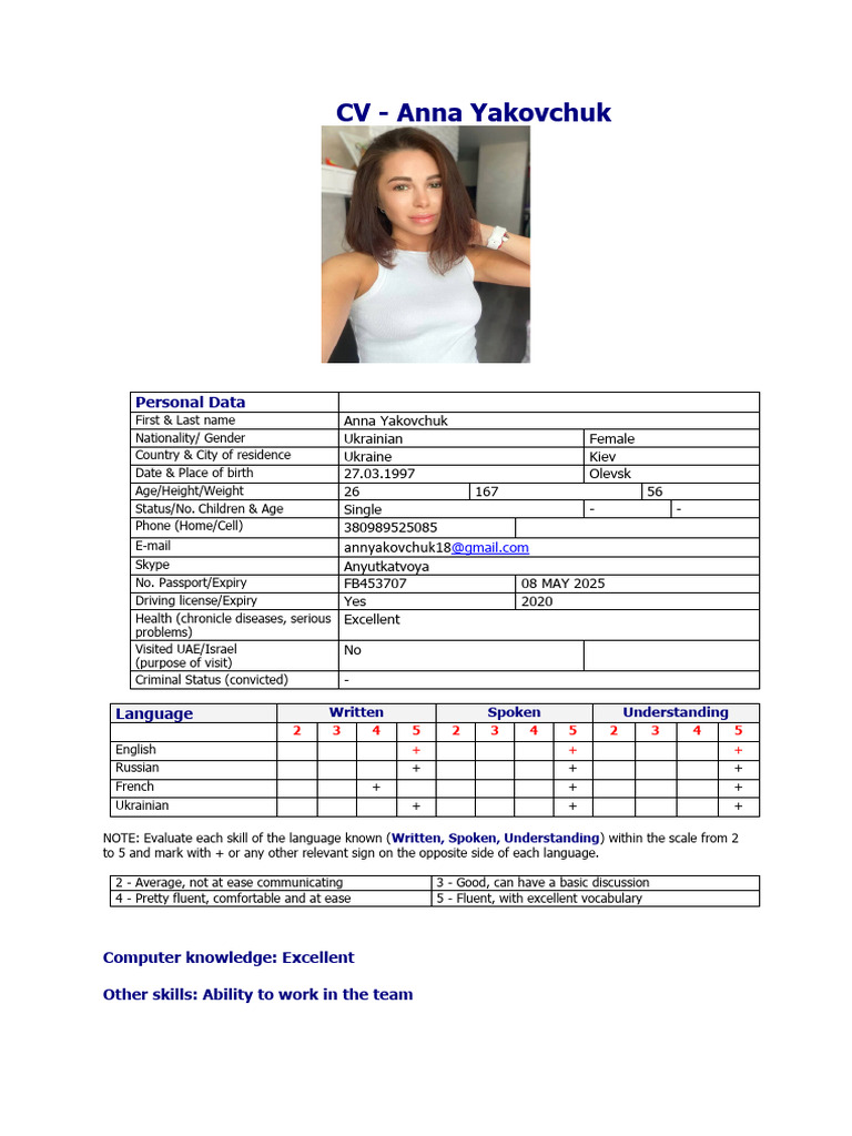CV Anna Yakovchuk | PDF
