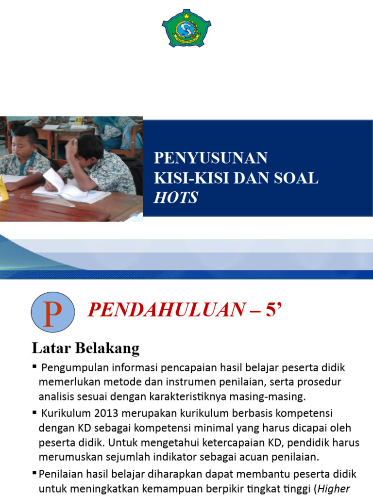 Penyusunan Kisi-Kisi Soal HOTS - Rev-1 | PDF