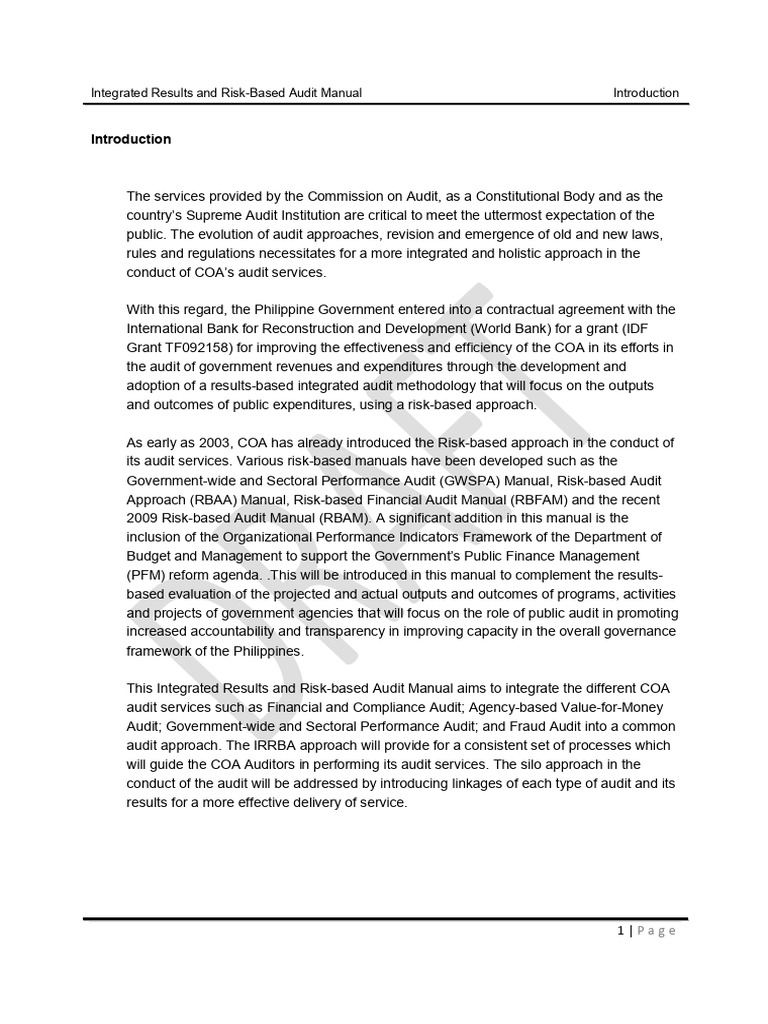 IRRBA Manual | PDF | Audit | Risk