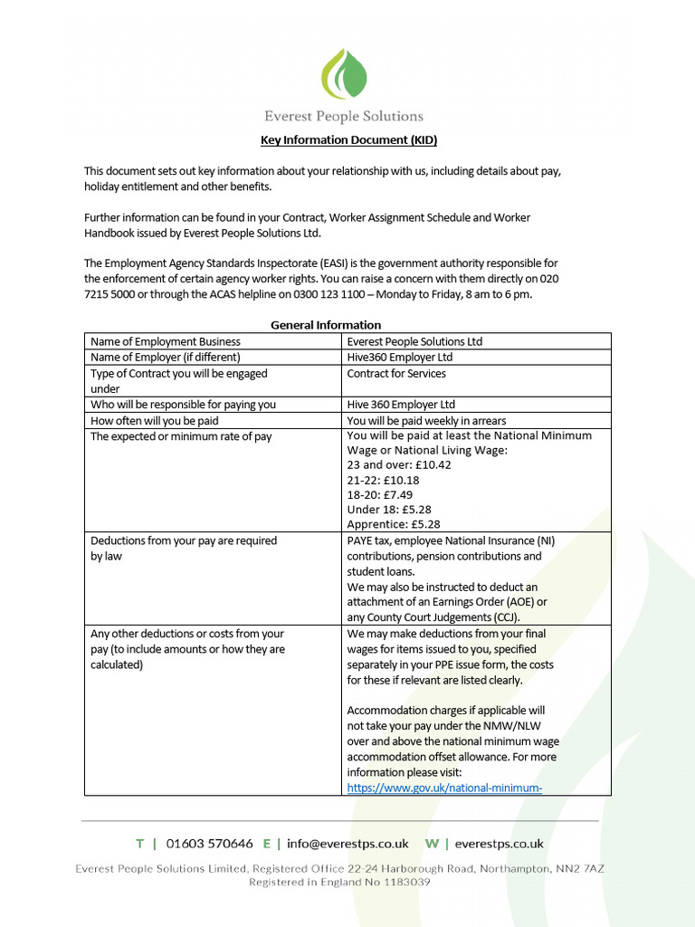Key Information Document (KID) 2023-2024 Updated 05.06.2023 (No ...