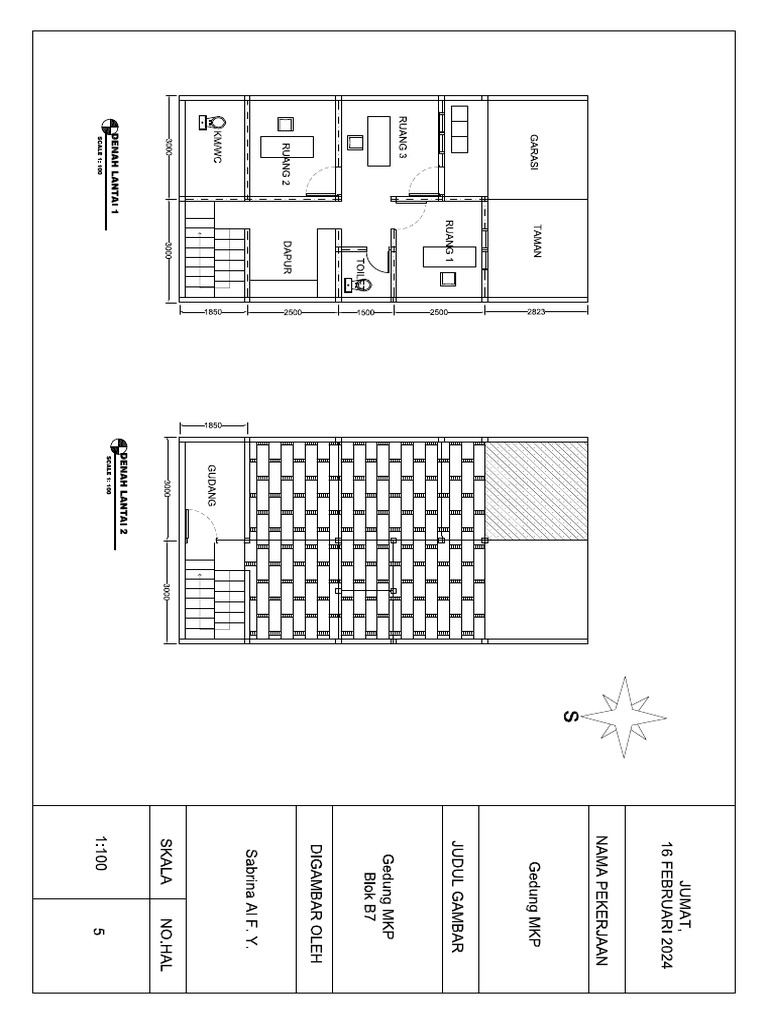 Denah Autocad bangunan rumah | PDF